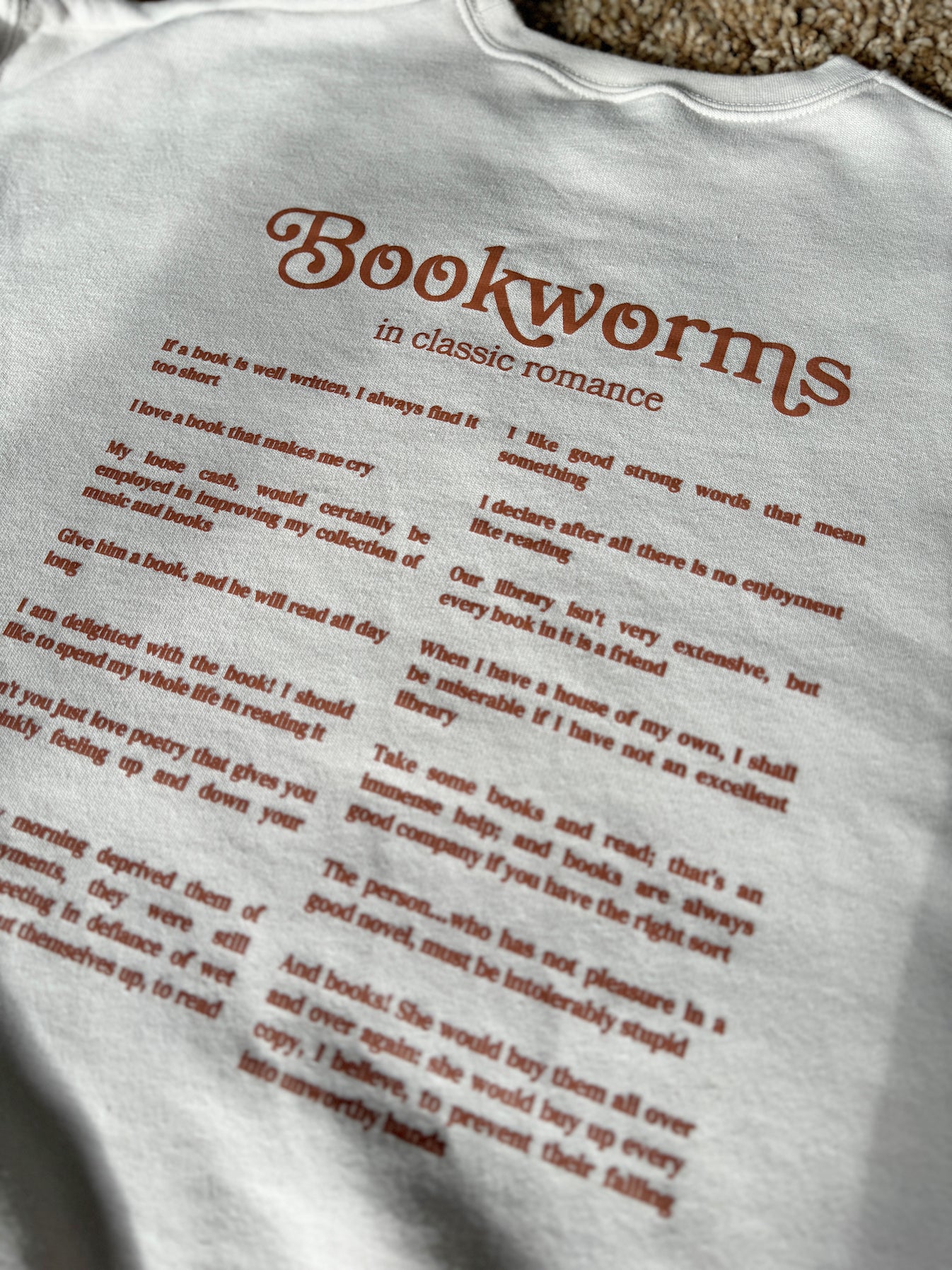"Bookworm" Quote Sweatshirt – The Bookish Belle