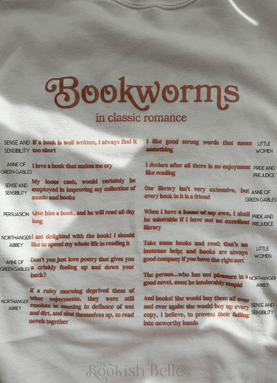 "Bookworm" Quote Sweatshirt – The Bookish Belle